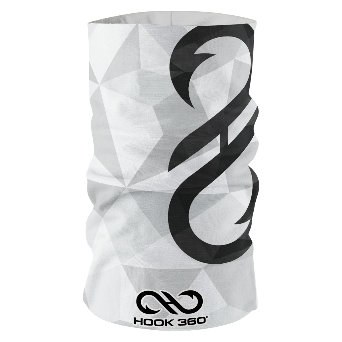 White Geometric Neck Gaiter | HOOK 360°